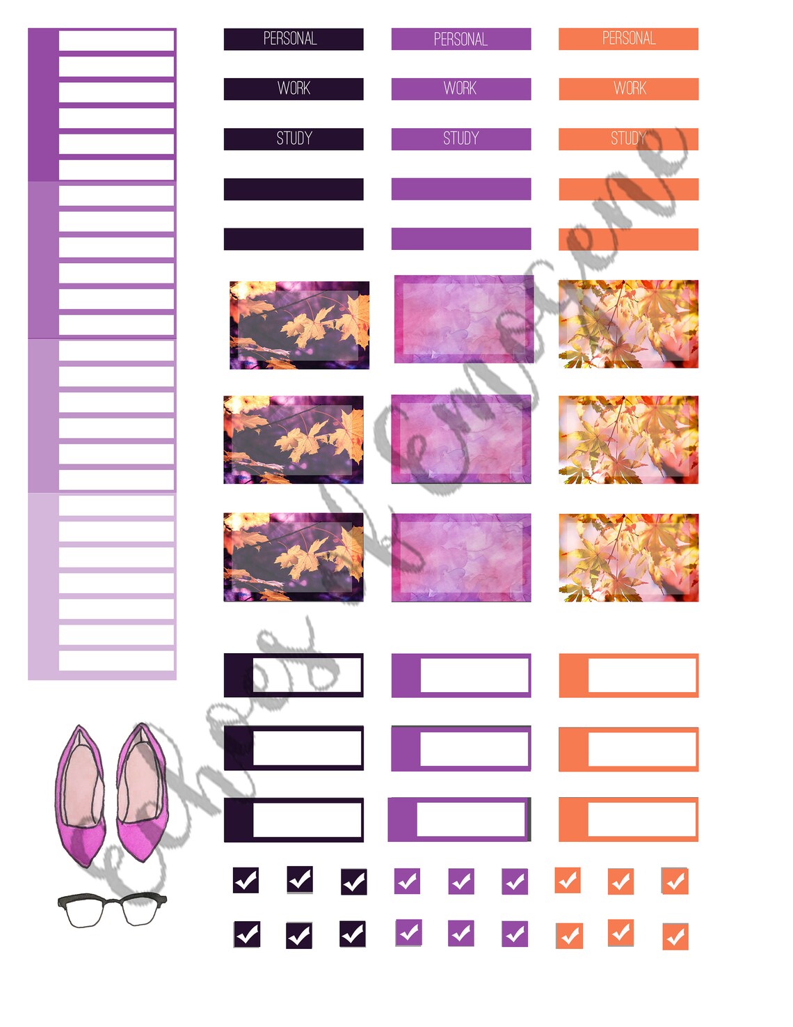 Vertical September Planner Printable Stickers September - Etsy