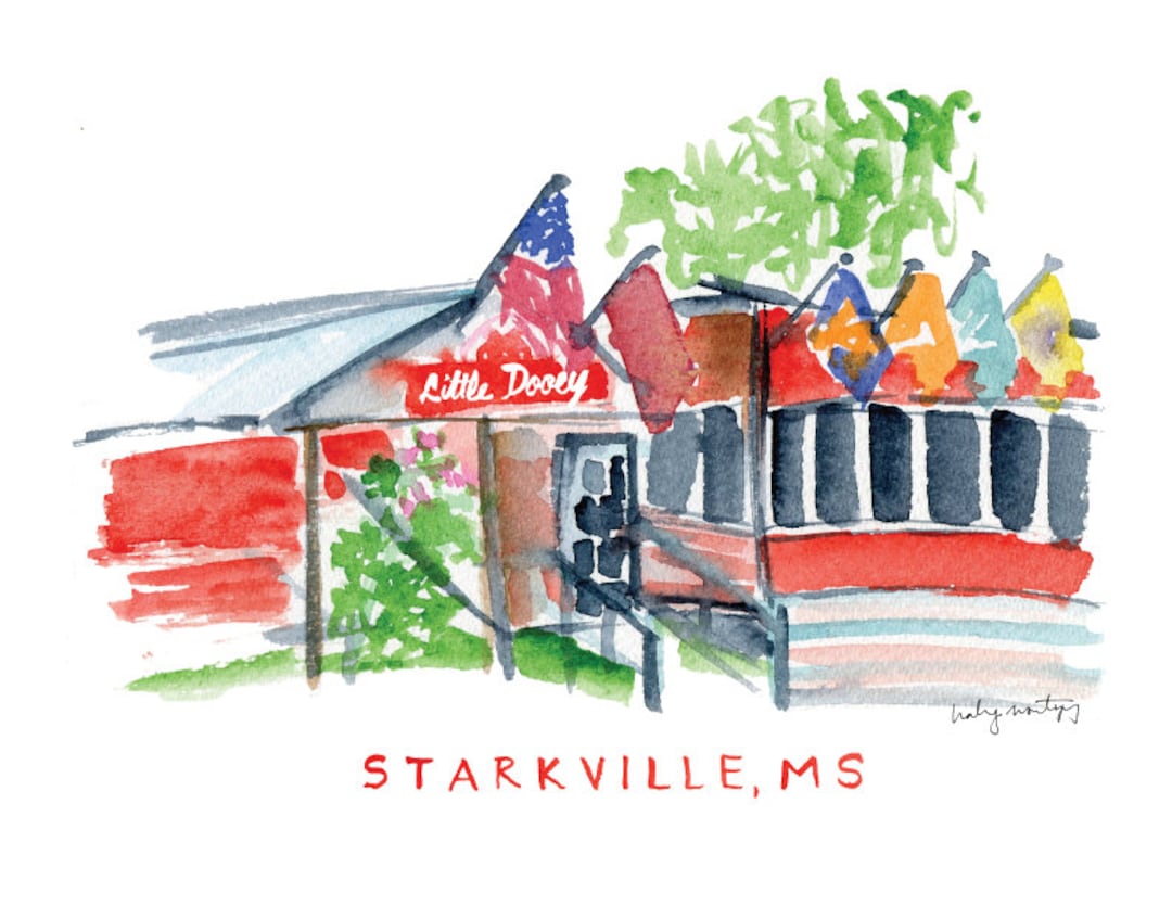Starkville Mississippi Restaurant Print Little Dooey 8 X - Etsy
