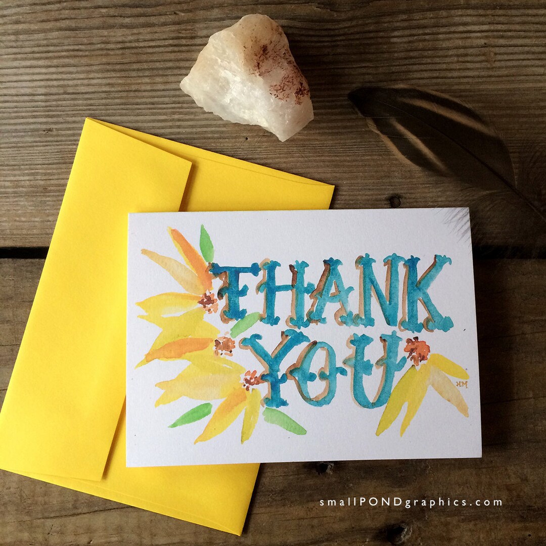 Black Eyed Susans Thank You Notes -- Watercolor Notecards, Hand ...