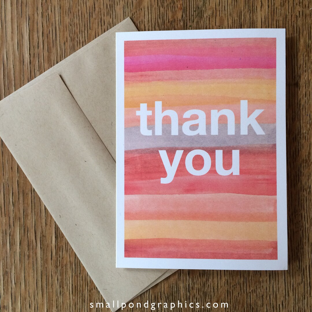 Watercolor Greeting Card "thank You" -- Notecard - Etsy