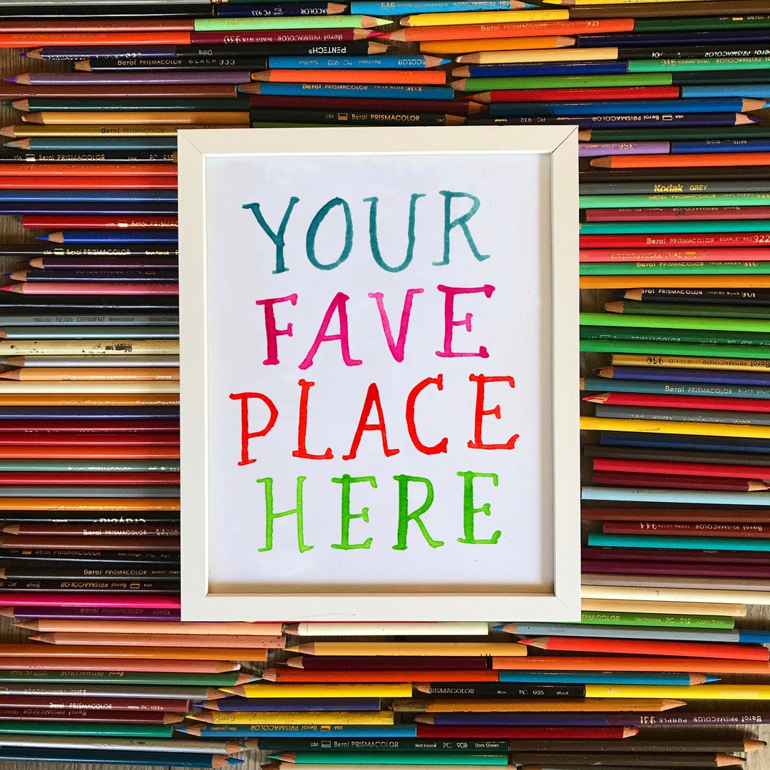 CUSTOM ART Watercolor "place" Collage 11x14 Print — Your 3 to 6 ...