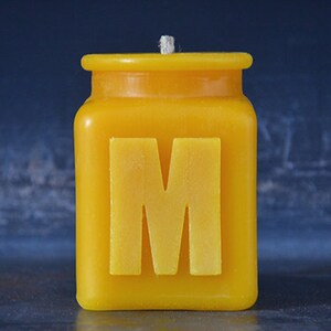Handmade Personalized Letter M Monogram Beeswax Candle, Table Number ...
