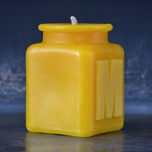 Handmade Personalized Letter M Monogram Beeswax Candle, Table Number ...