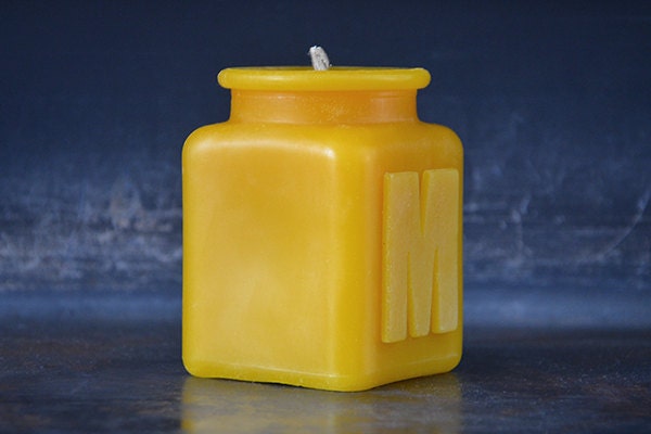 Handmade Personalized Letter M Monogram Beeswax Candle, Table Number ...