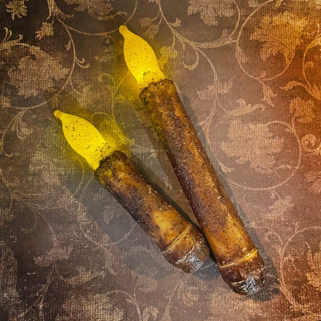 Mustard Battery-operated Real Wax Candle With Flickering Wick, 6 ...