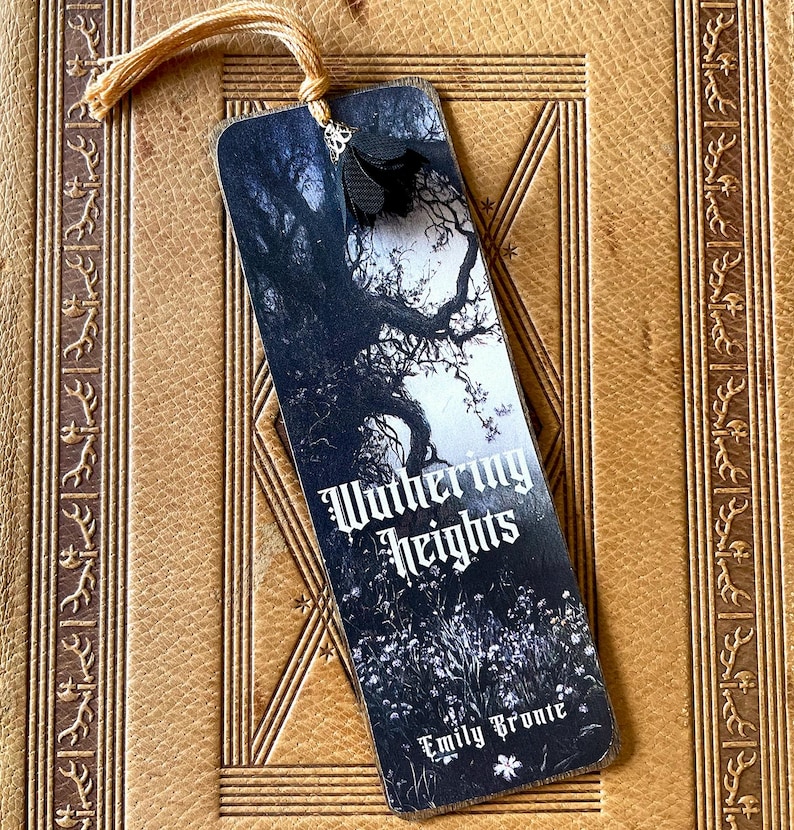 Wuthering Heights, Handmade Bookmark With Charm, Solid Wood - Etsy