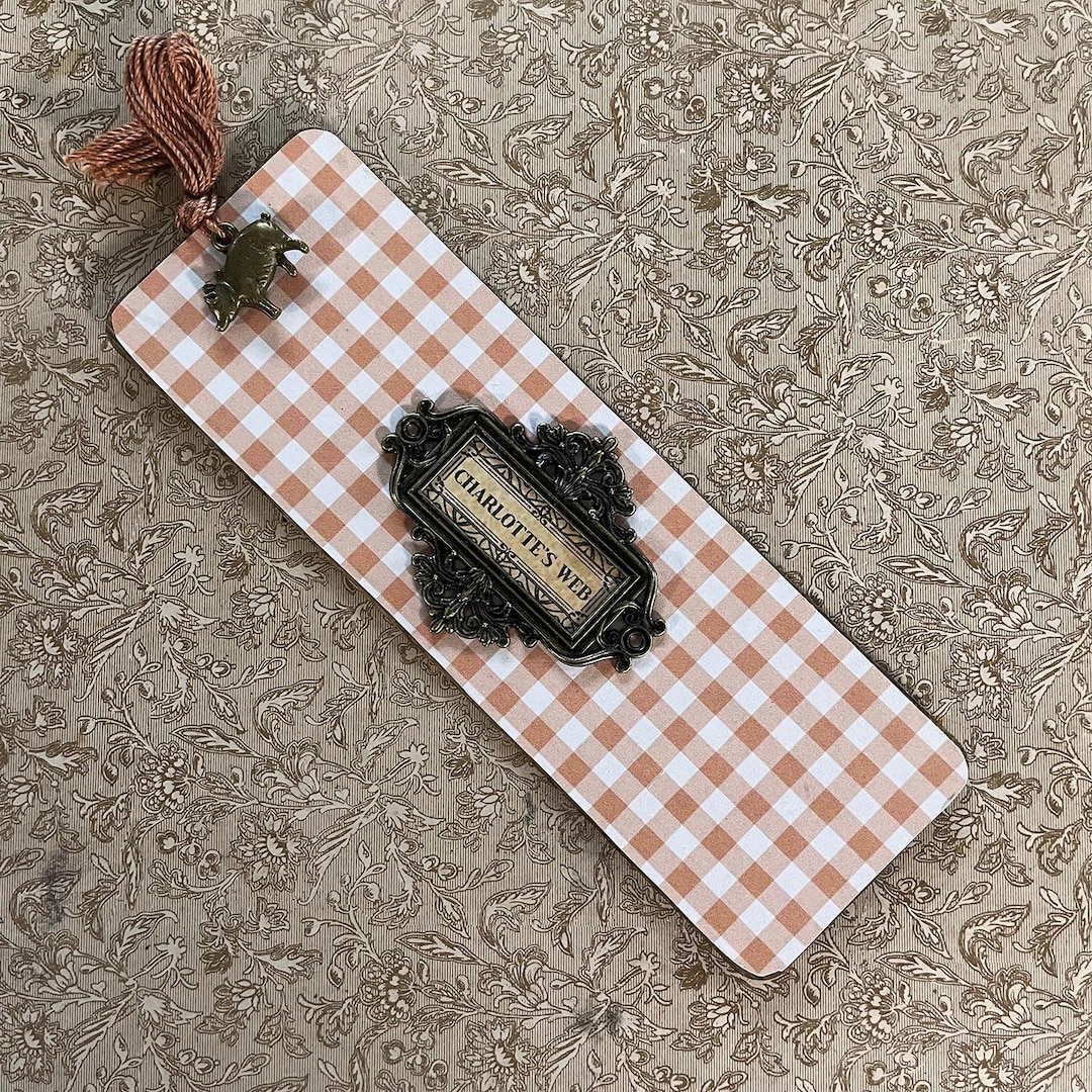 Charlotte's Web, Handmade Bookmark With Charm, Solid Wood - Etsy