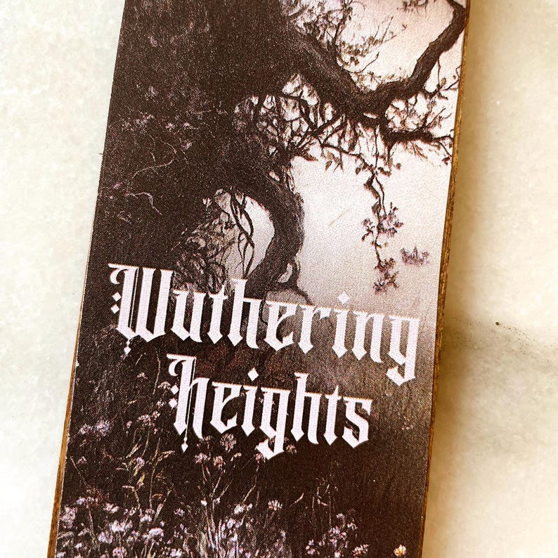 Wuthering Heights, Handmade Bookmark With Charm, Solid Wood - Etsy