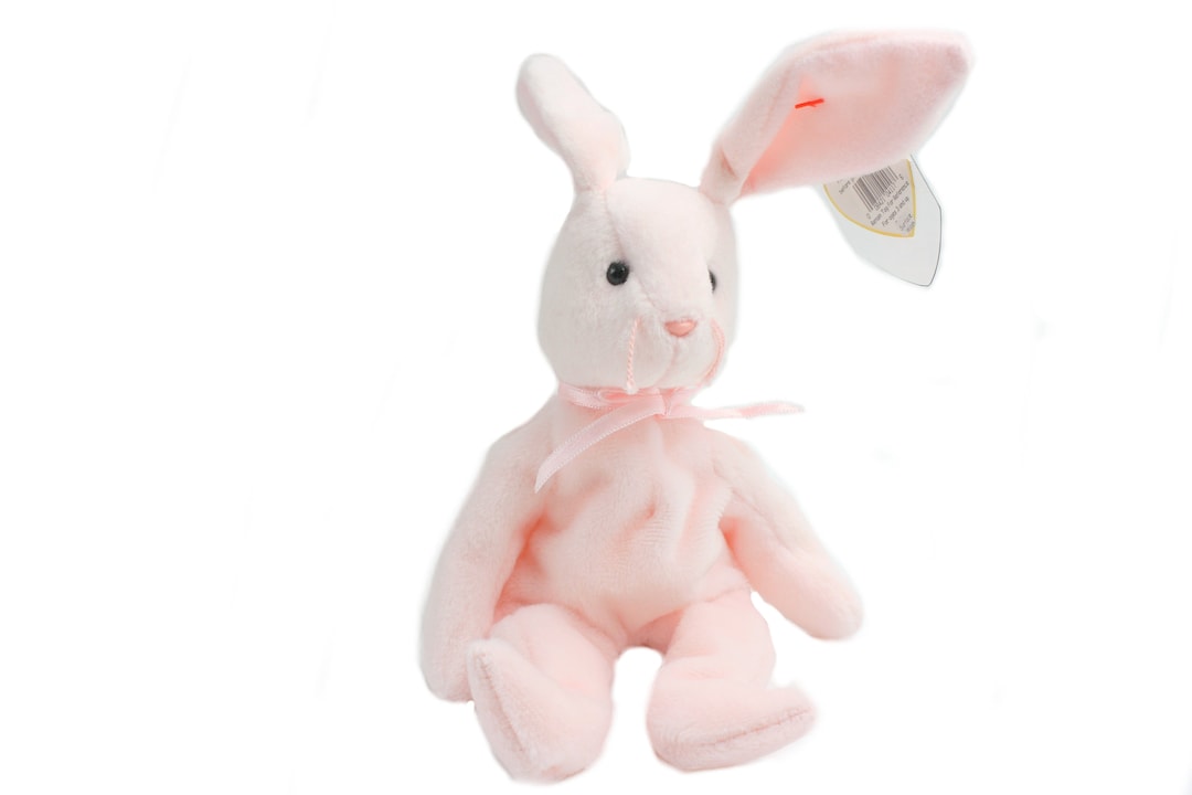 Hoppity Beanie Baby Pink Plush Easter Bunny - Ty Plush Bunny - Retired ...
