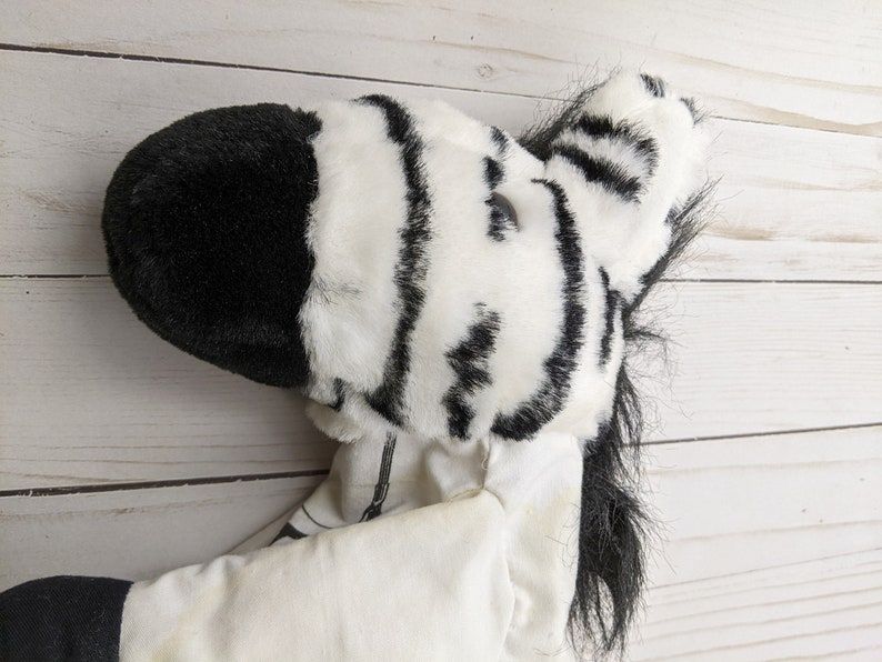 Plush Zebra Hand Puppet Doctor Puppet Promo Zebra Vintage Zebra Puppet ...
