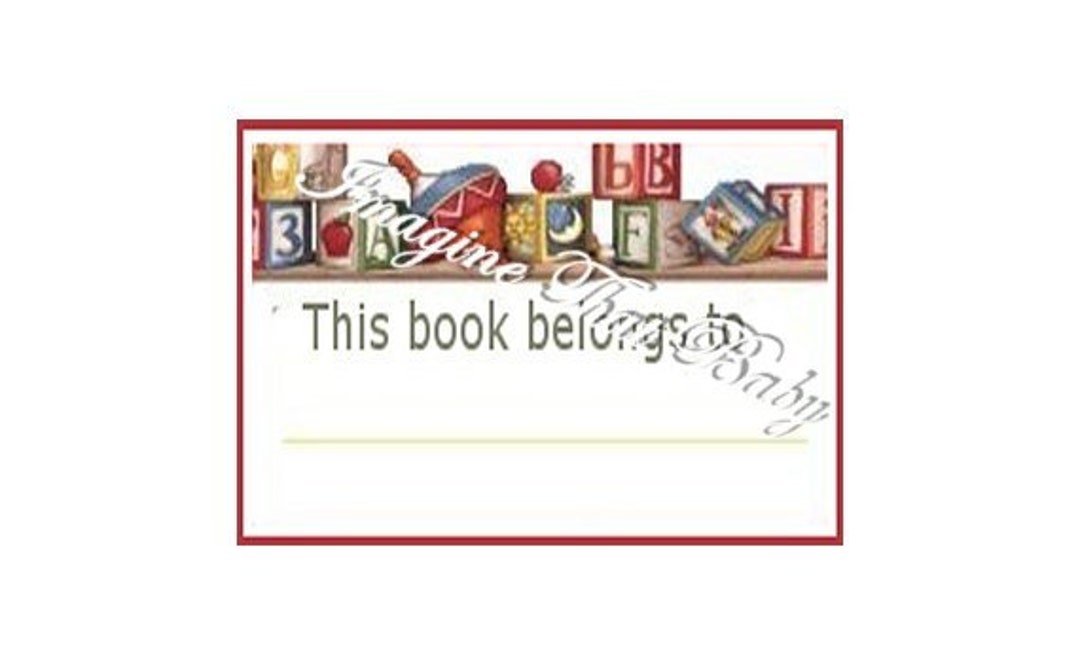 Blocks and Toys Book Label - Printable Book Label - Instant Download - Etsy