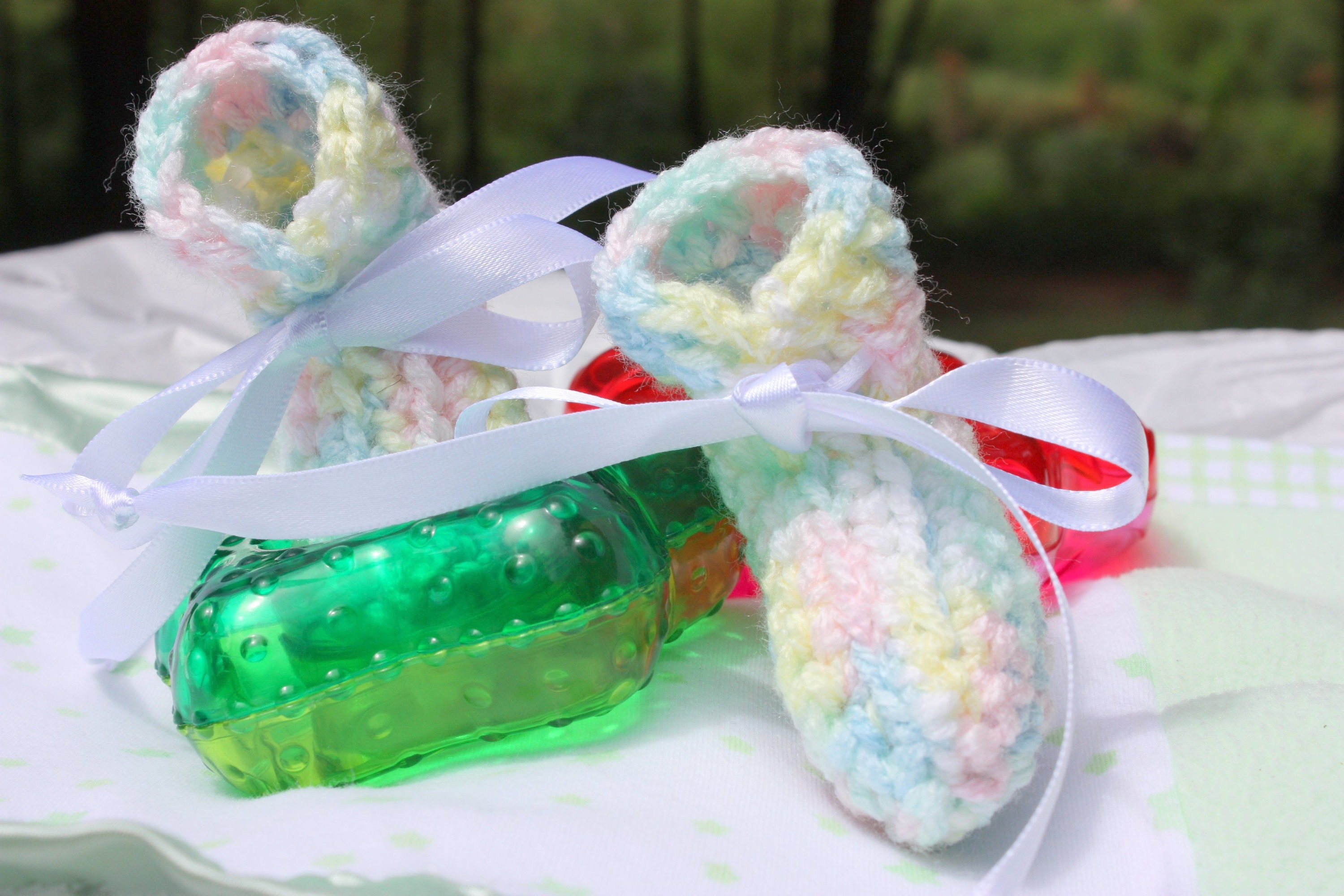 Preemie Baby Girl Booties - Preemie Baby Girl Rainbow - Tiny Baby ...
