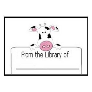 Spotted Cow Book Labels Printable Book Labels Digital File | Etsy