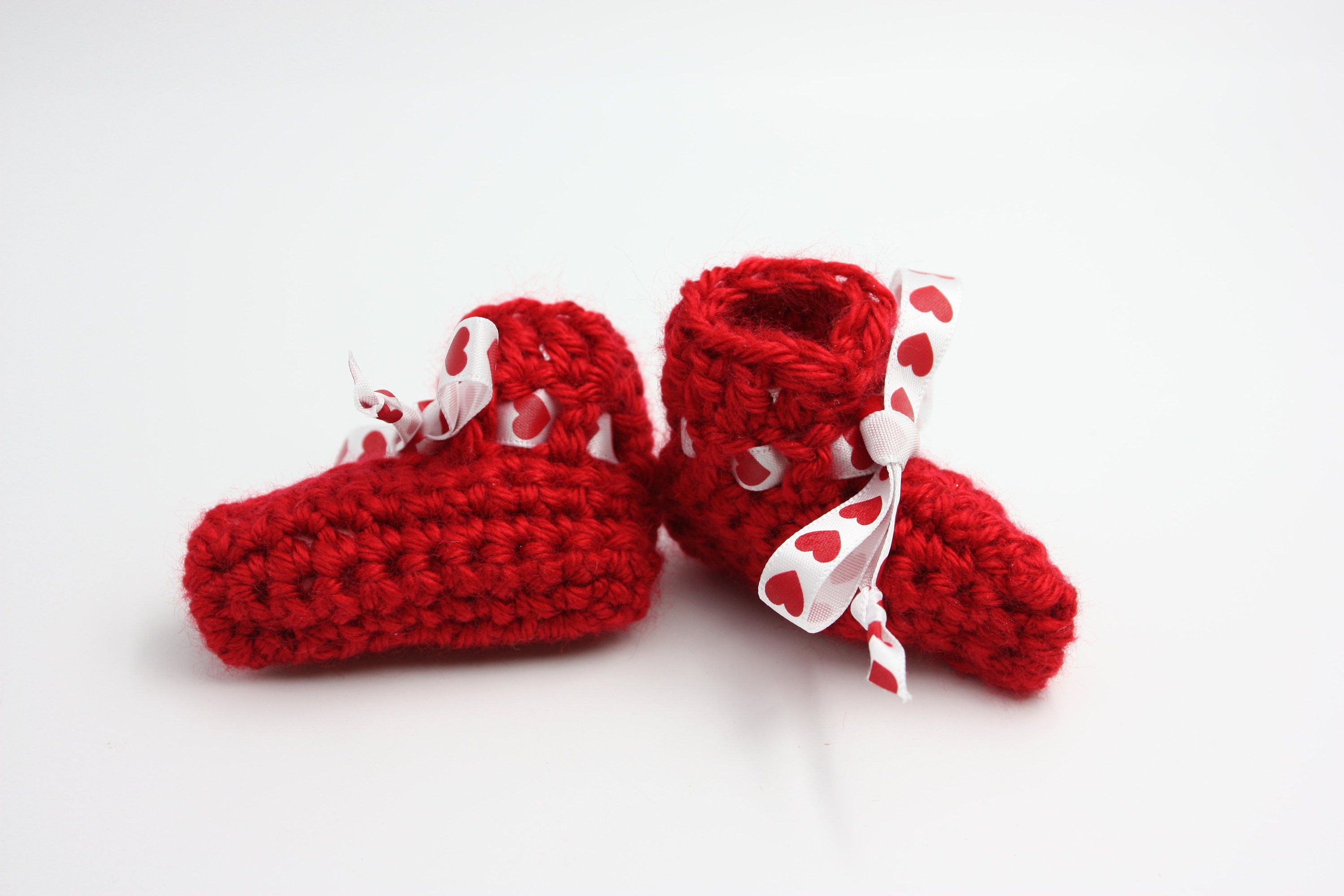 Red Valentine Preemie Booties Heart Baby Booties - Etsy