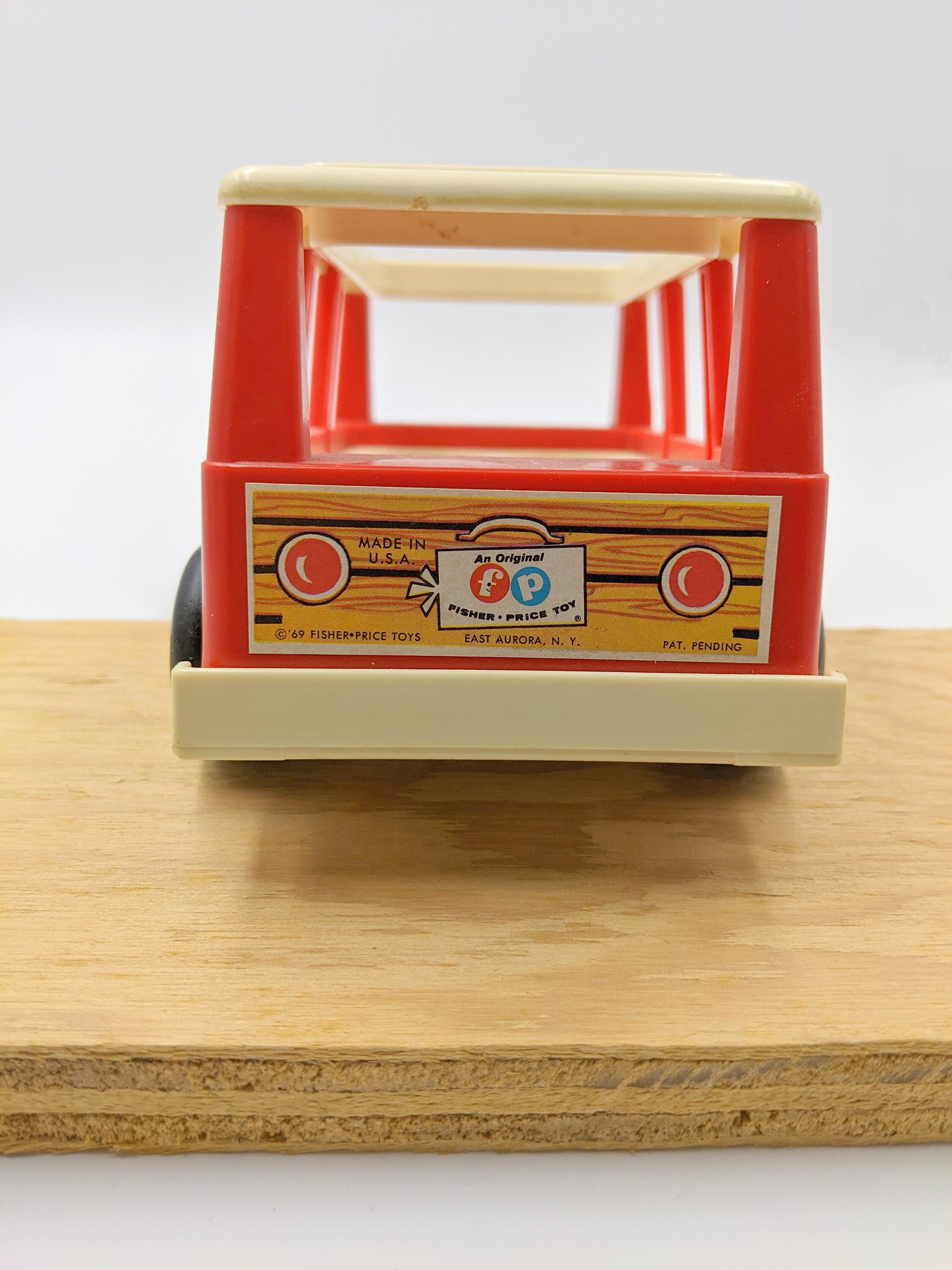 Red Fisher Price Mini Bus With Five Little People Vintage Fisher Price ...