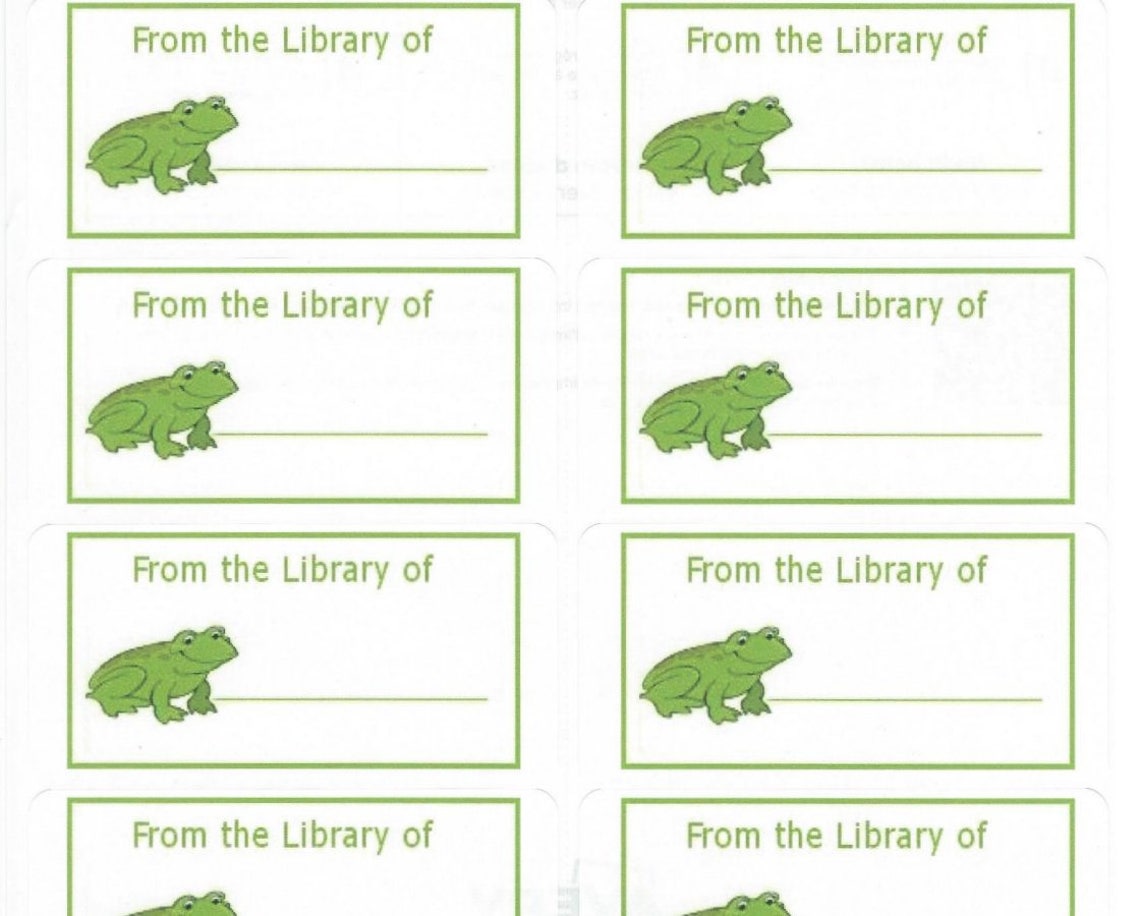 Frog Printable Book Label Digital Download Animal Bookplate Book Baby ...