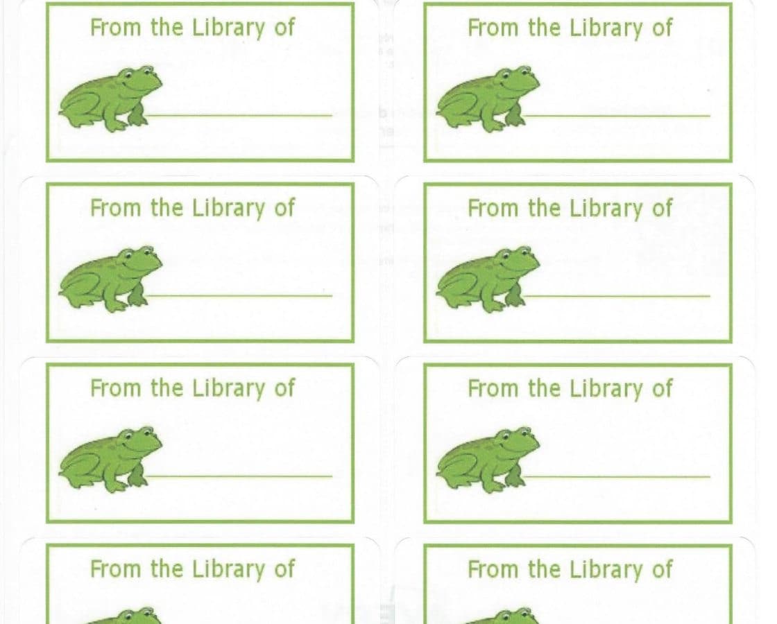 Frog Printable Book Label Digital Download Animal Bookplate Book Baby ...