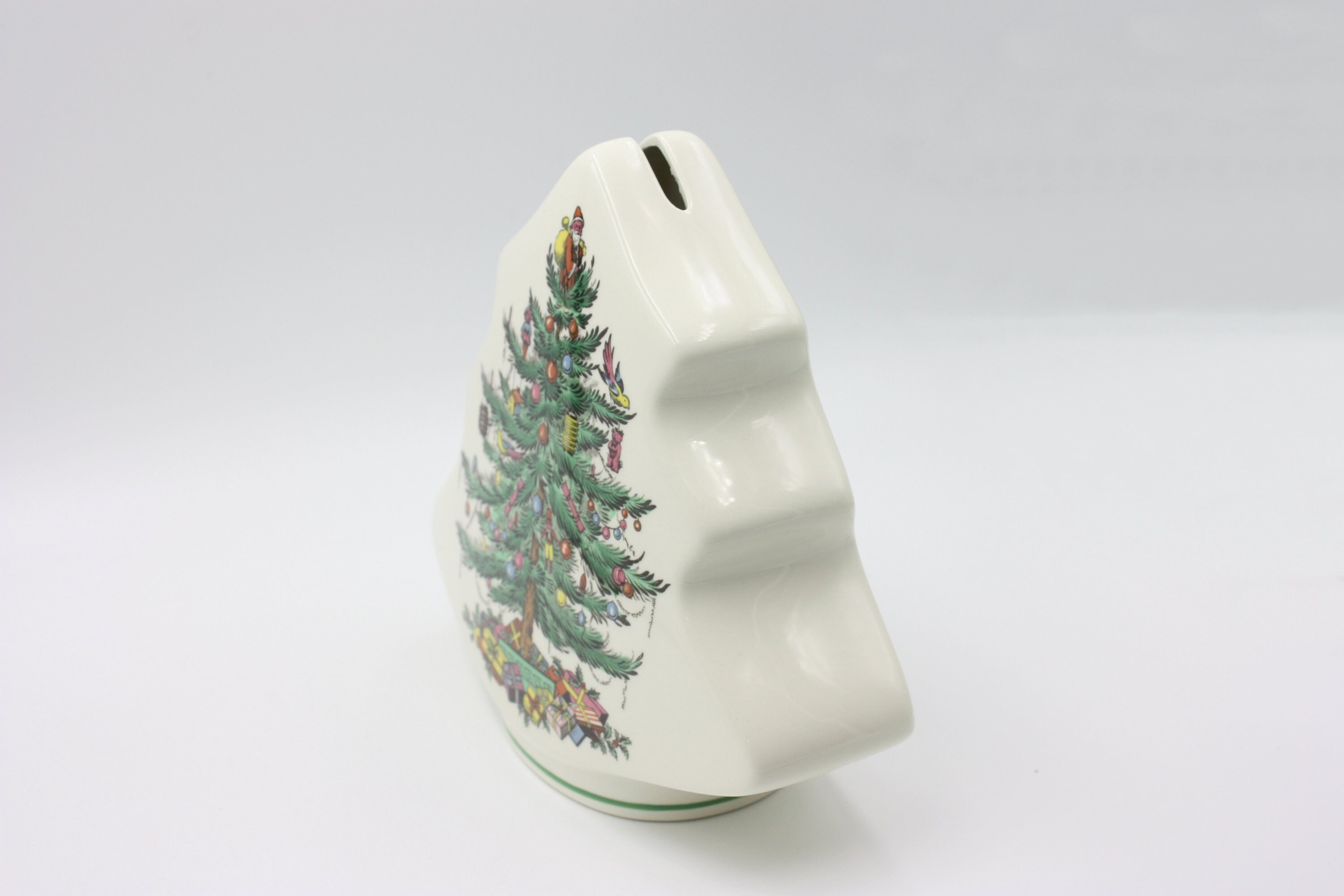 Spode Christmas Tree Money Bank - Vintage Holiday Tree Bank - Ceramic ...