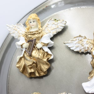 Gold and White Angel Magnets Christmas Angel Magnet Set Music Angel ...