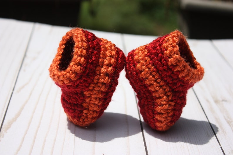 Orange Red Baby Booties Fall Baby Booties Two Tone Baby Booties - Etsy