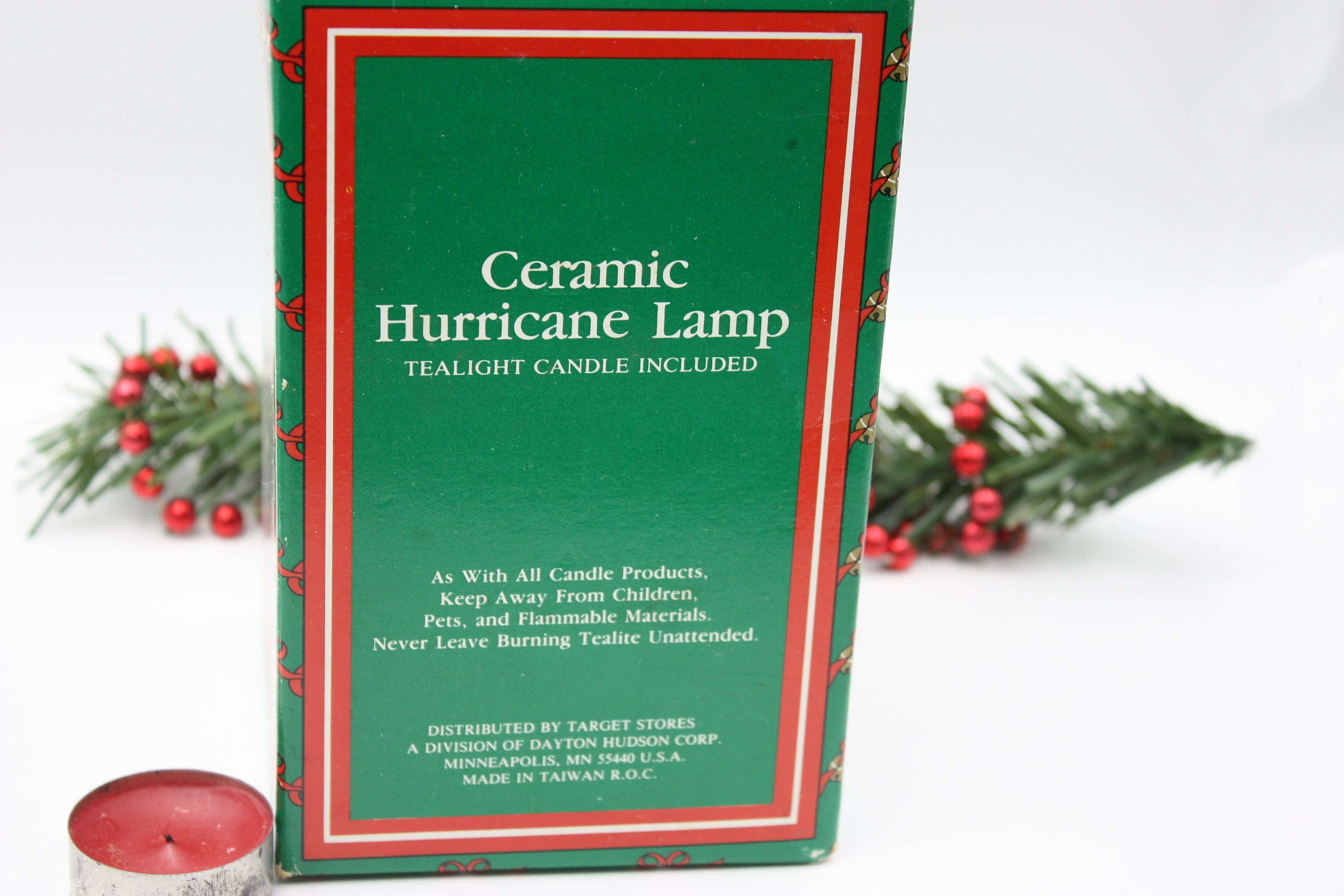 Ceramic Christmas Hurricane Lamp Covered Holiday Candle - Etsy