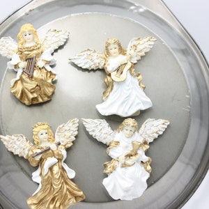 Gold and White Angel Magnets Christmas Angel Magnet Set Music Angel ...