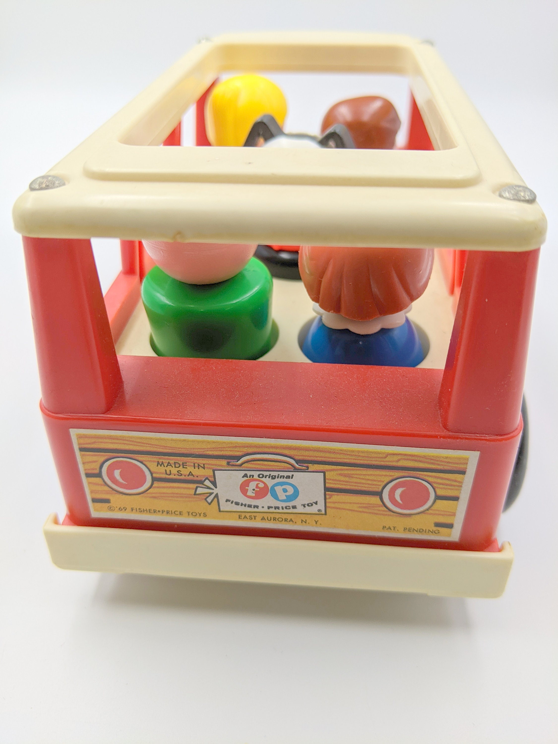 Red Fisher Price Mini Bus With Five Little People Vintage - Etsy