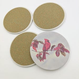 Cardinal Coasterstone Coasters - Vintage Bird Stone Coasters - Red Bird ...