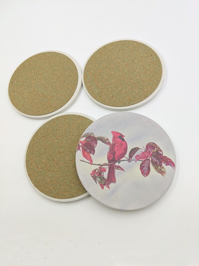 Cardinal Coasterstone Coasters - Vintage Bird Stone Coasters - Red Bird ...