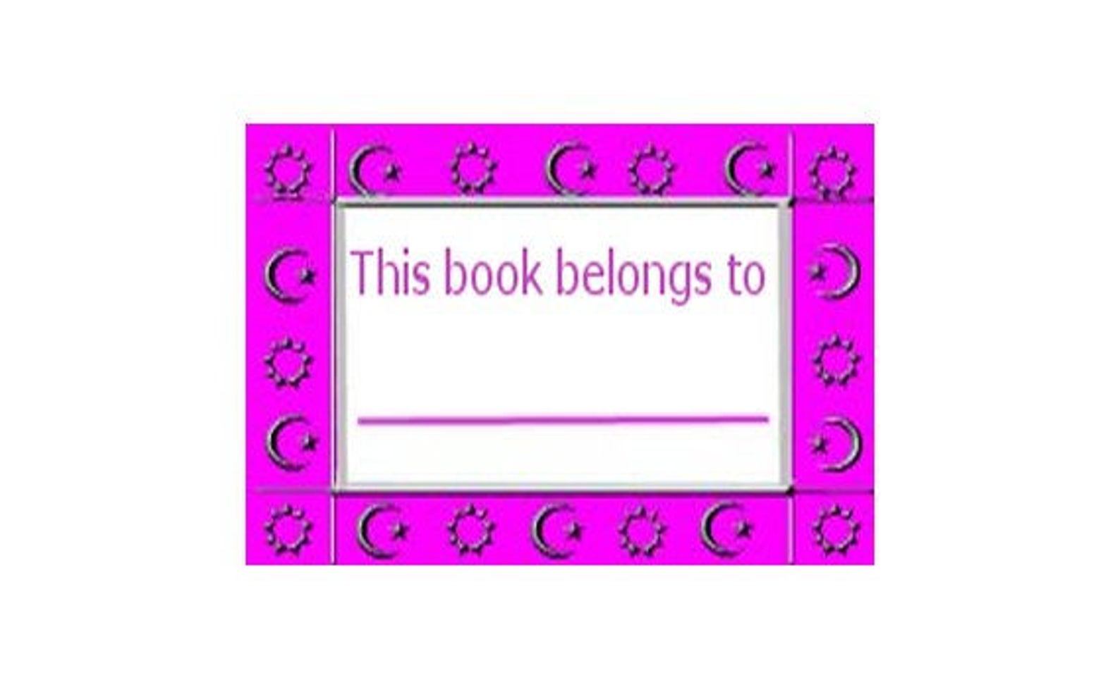 Sun Moon Stars Book Labels - Digital Instant Download - Child Book ...