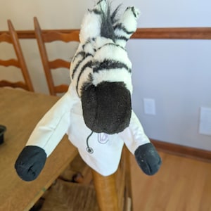 Plush Zebra Hand Puppet - Doctor Puppet - Promo Zebra - Vintage Zebra ...