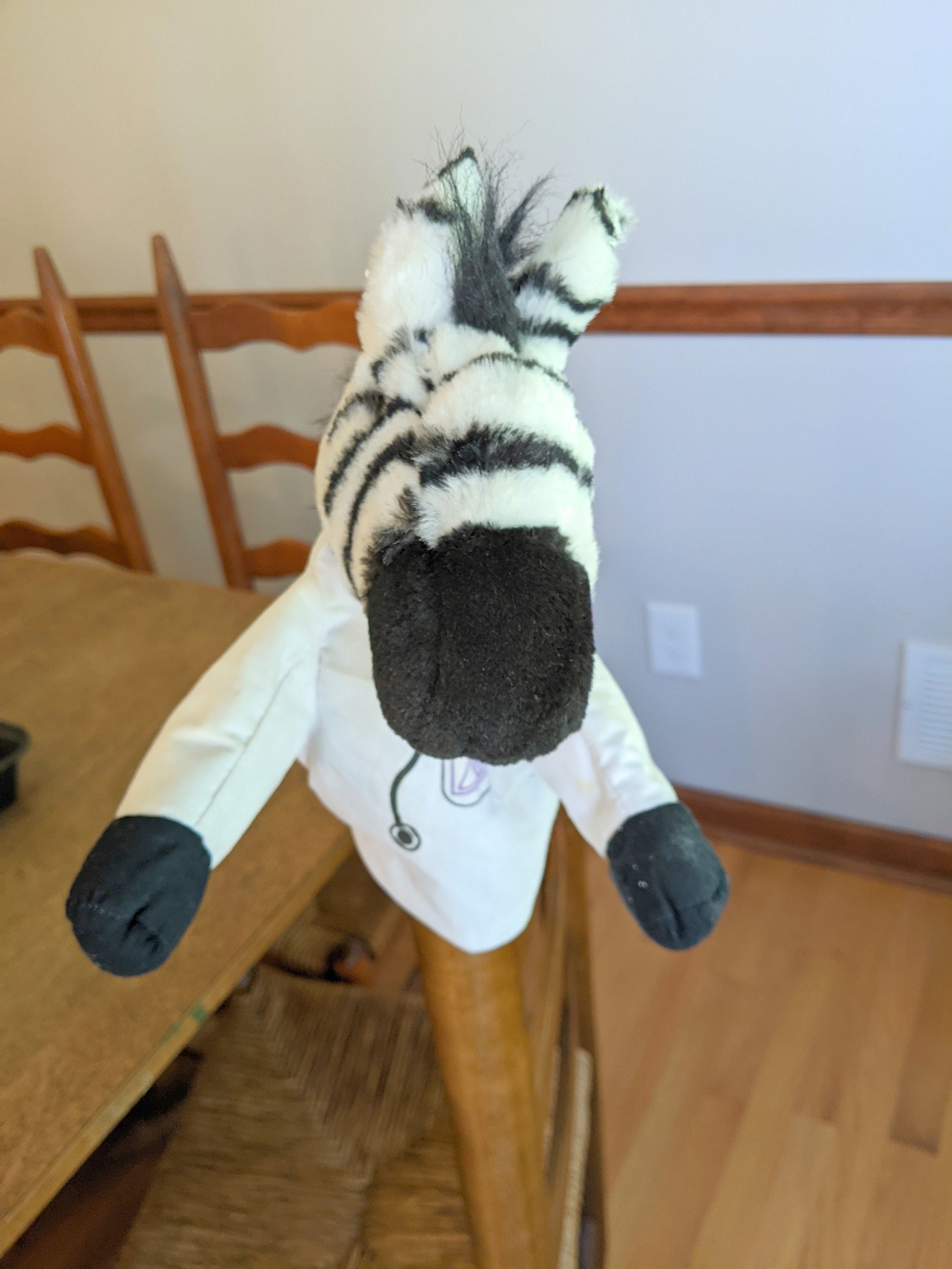 Plush Zebra Hand Puppet - Doctor Puppet - Promo Zebra - Vintage Zebra ...