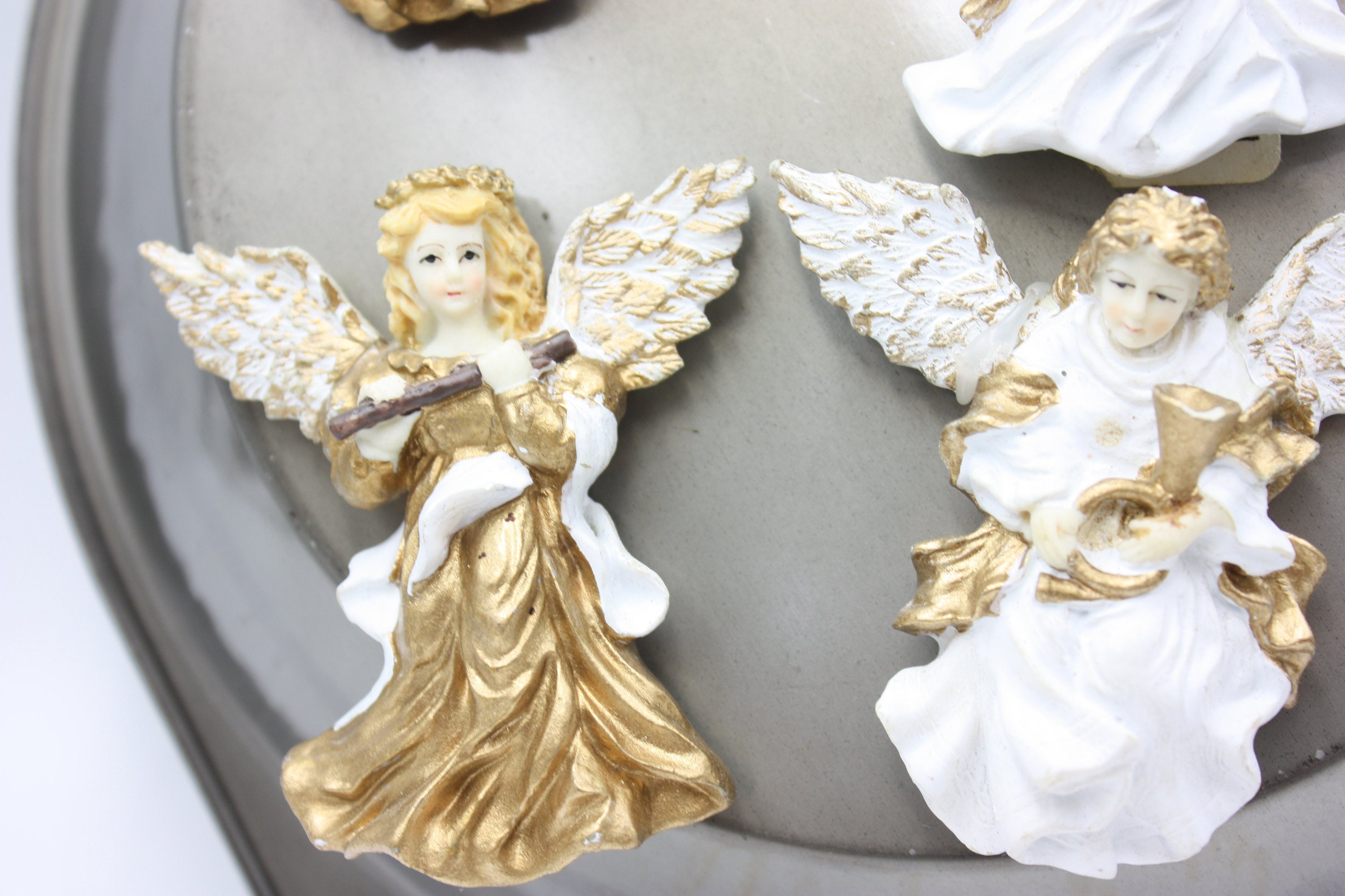 Gold and White Angel Magnets Christmas Angel Magnet Set Music Angel ...