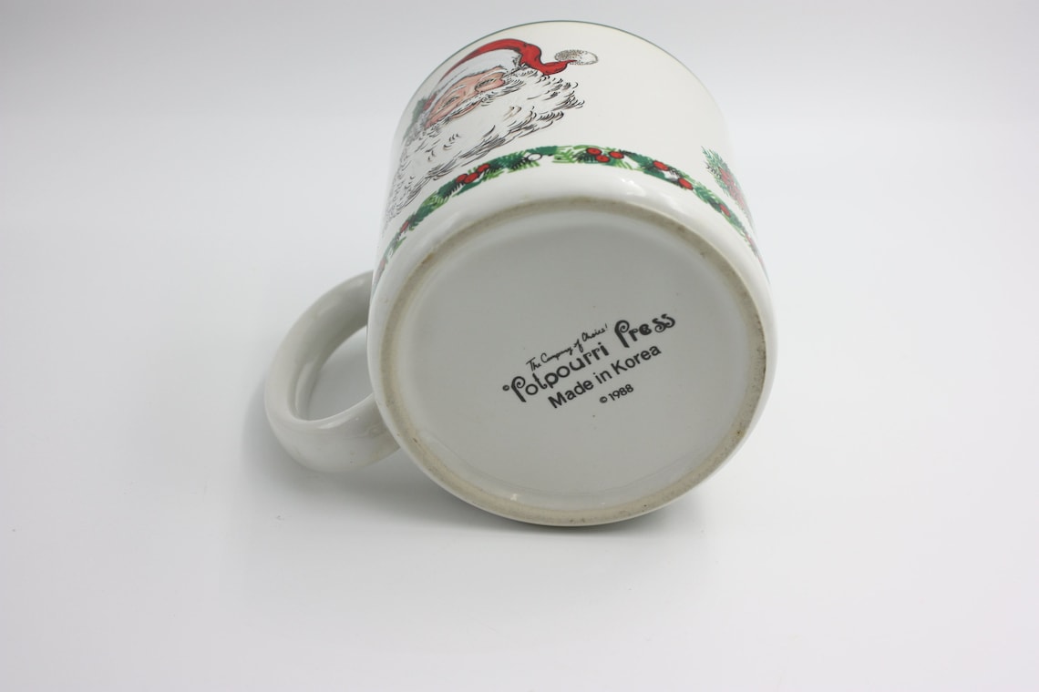 Christmas Santa Mug Vintage Holiday Mug Santa Ceramic Coffee or Tea Cup ...