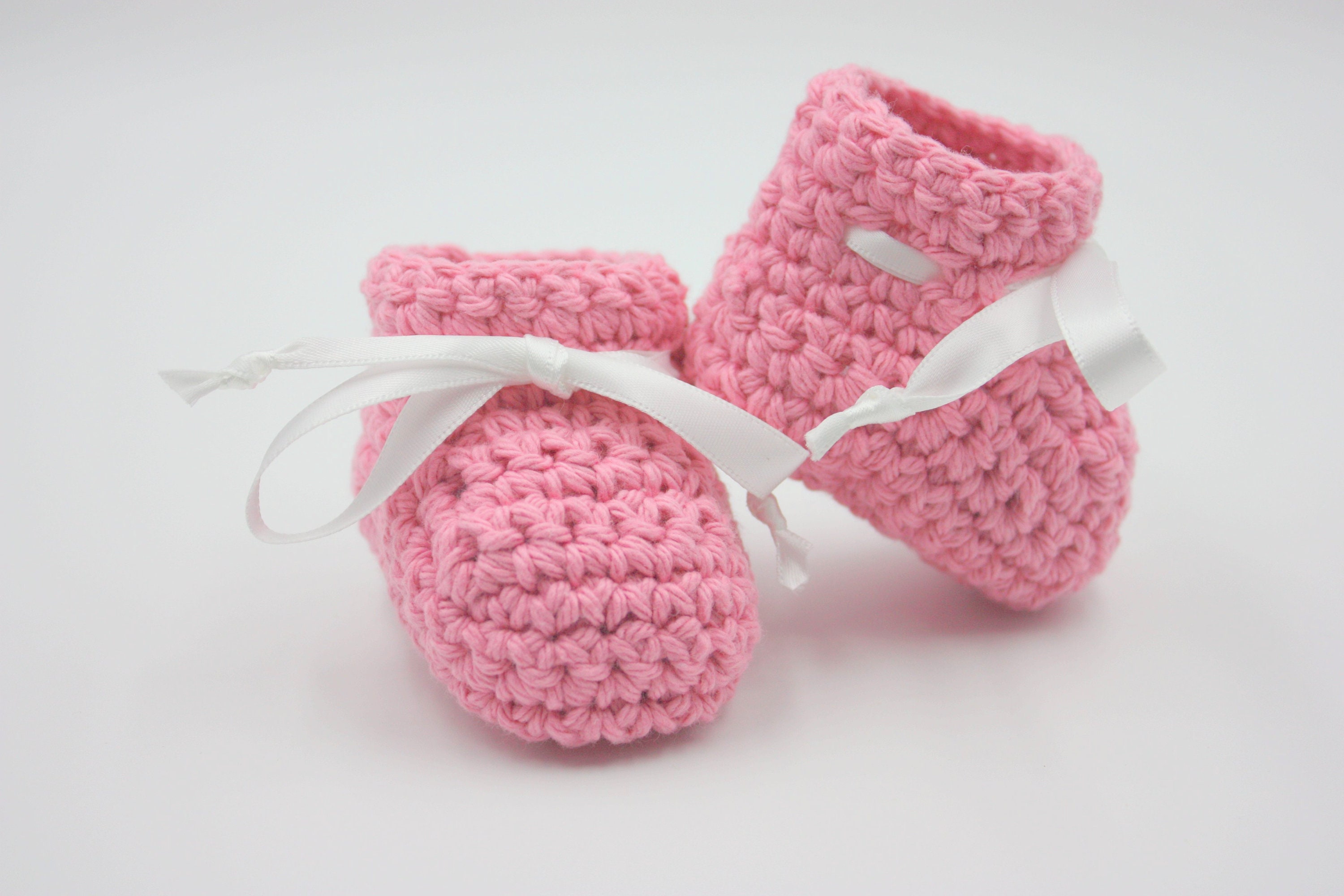 Pink Cotton Baby Booties Crochet Summer Booties Newborn Girl Booties ...
