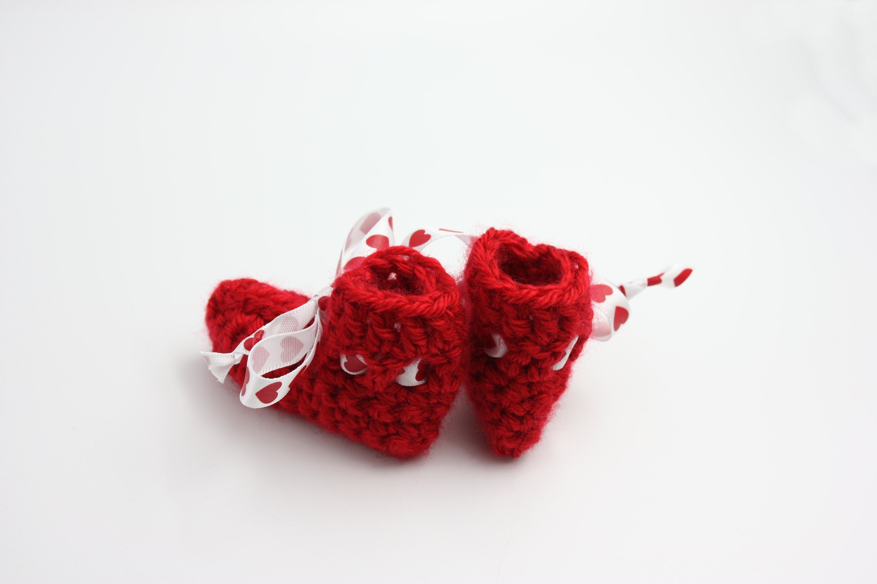Red Valentine Preemie Booties Heart Baby Booties - Etsy