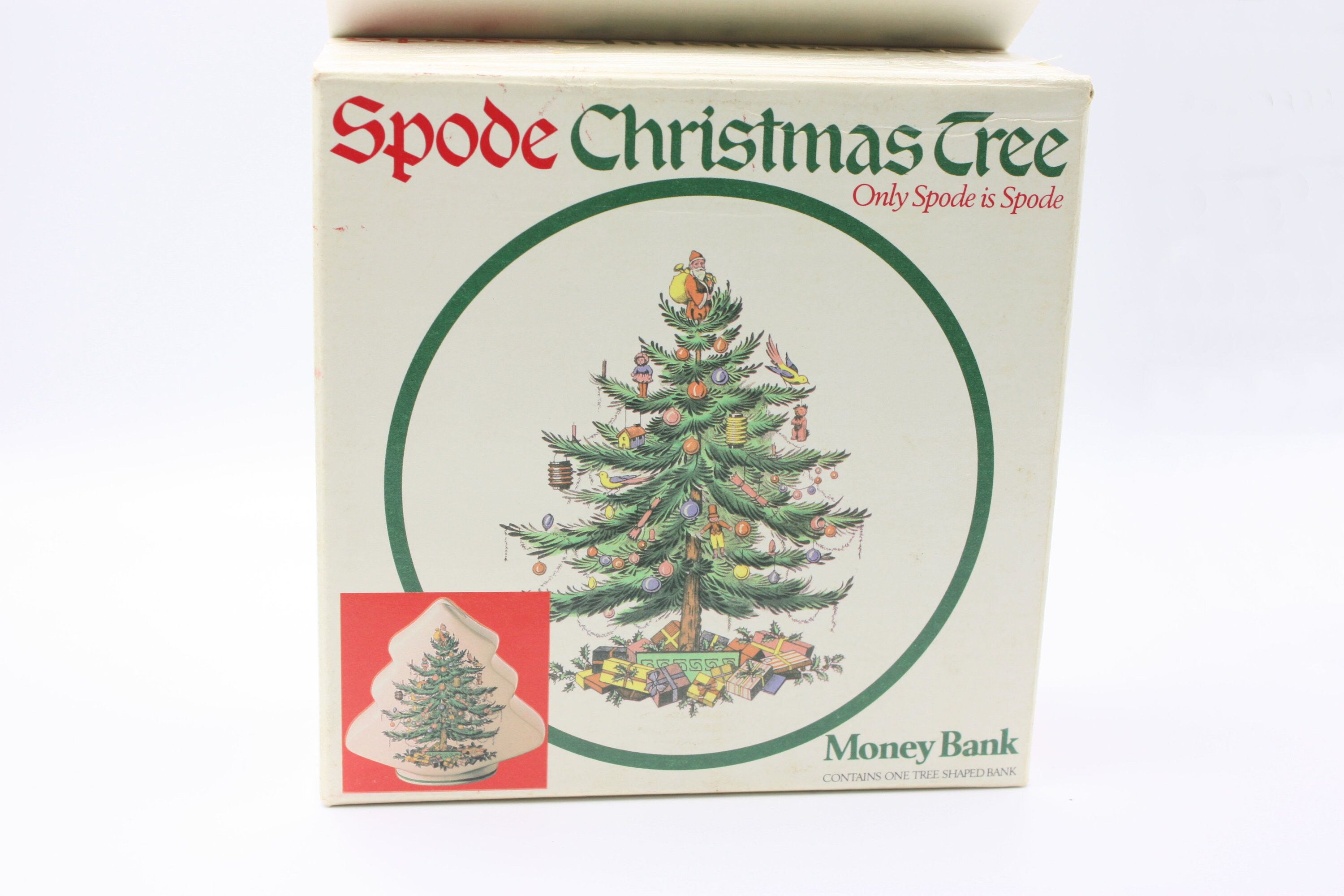 Spode Christmas Tree Money Bank - Vintage Holiday Tree Bank - Ceramic ...