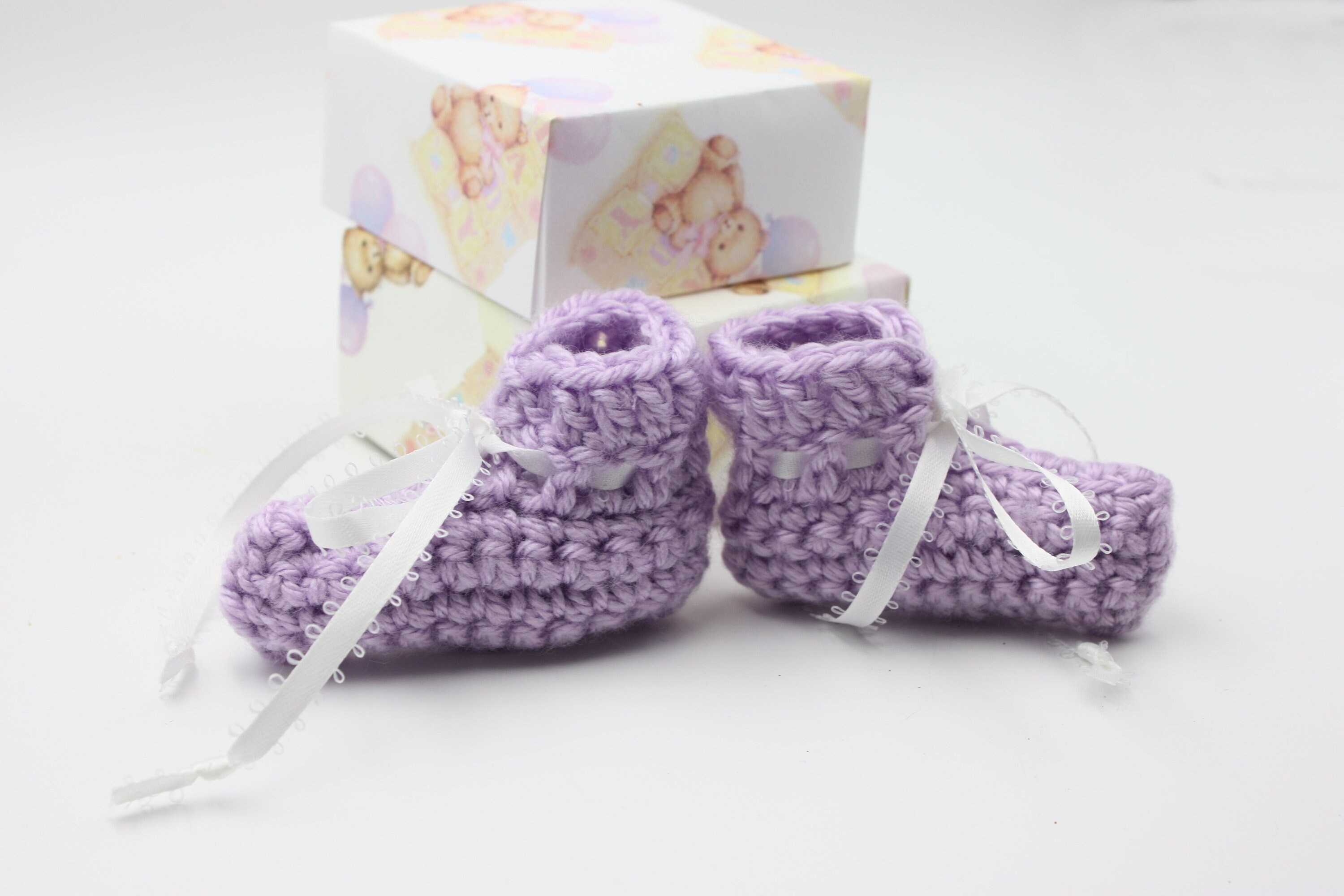 Purple Preemie Booties Crocheted Booties Baby Gift - Etsy
