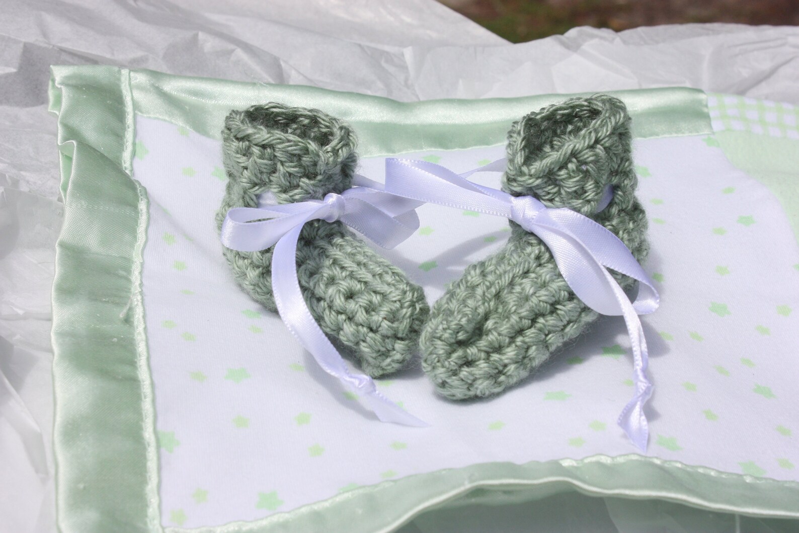 Preemie Baby Booties - Preemie Gender Neutral - Green Preemie Baby ...