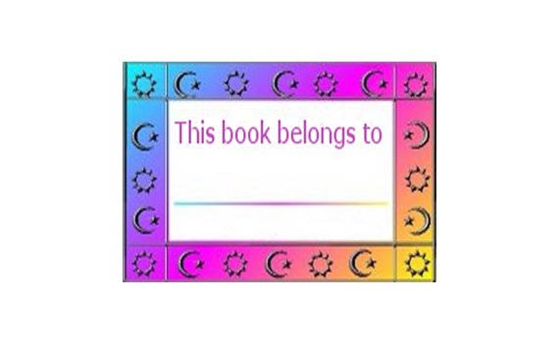 Sun Moon Stars Book Labels Digital Instant Download Child Book Label ...