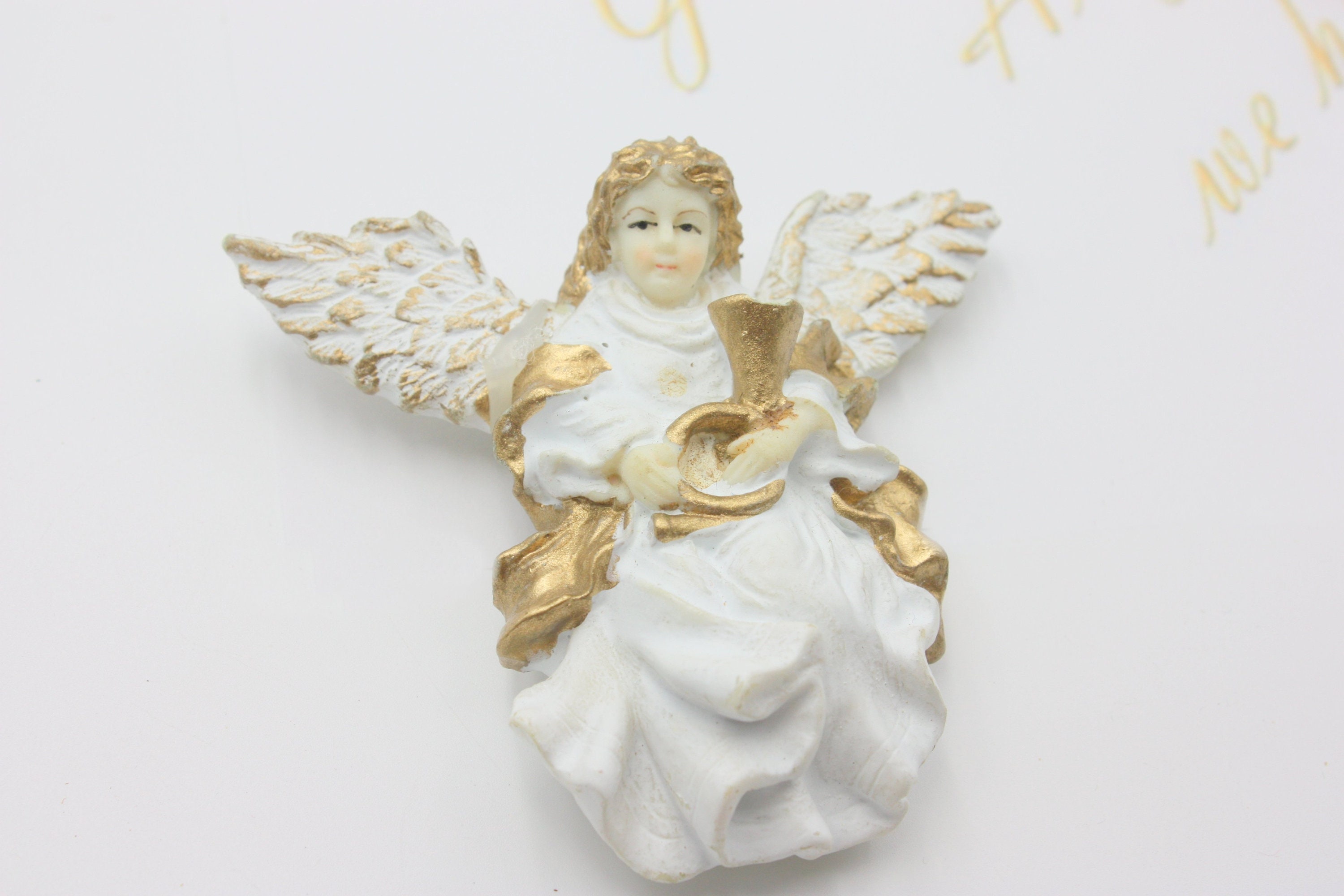 Gold and White Angel Magnets Christmas Angel Magnet Set Music Angel ...