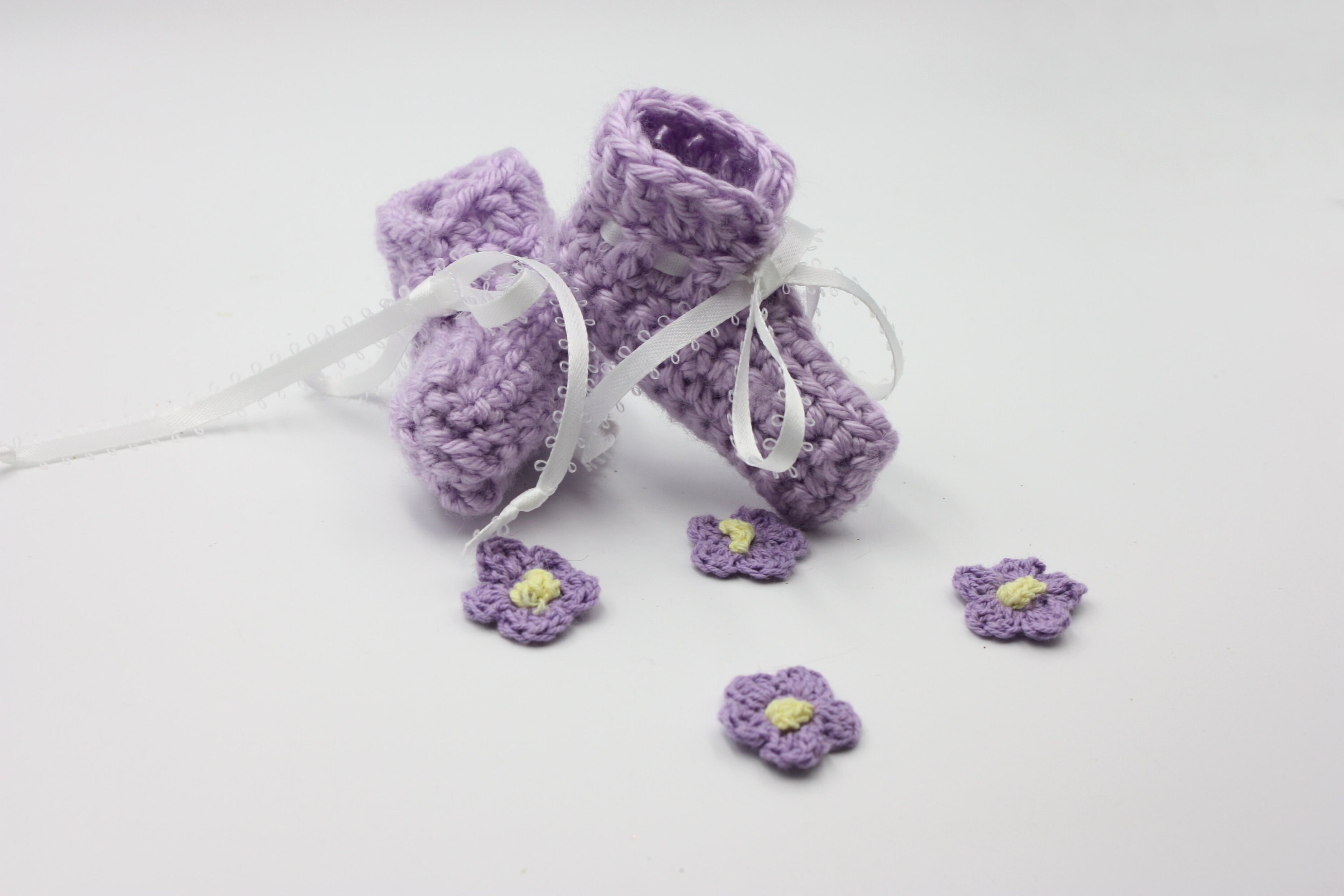 Purple Preemie Booties Crocheted Booties Baby Gift - Etsy