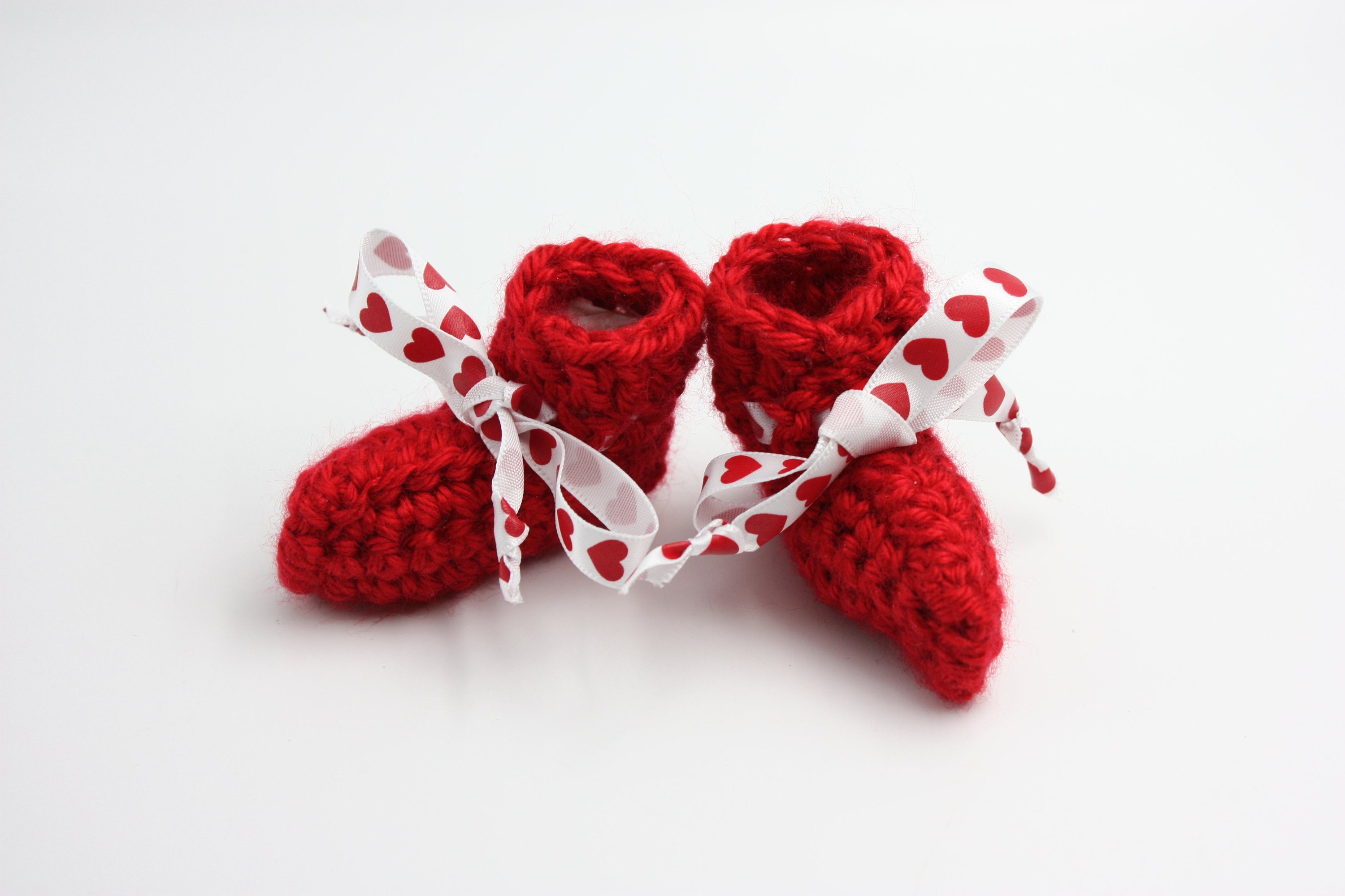Red Valentine Preemie Booties Heart Baby Booties - Etsy