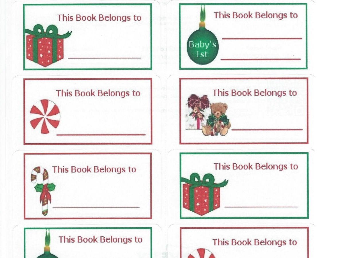 Christmas Book Baby Shower Labels - Printable Christmas Labels ...