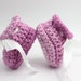 Crochet Plum Booties - 3 to 6 Months Baby Booties - Ribbon Ombre ...
