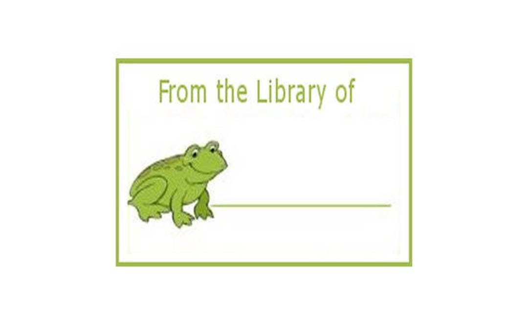 Frog Printable Book Label Digital Download Animal Bookplate Book Baby ...