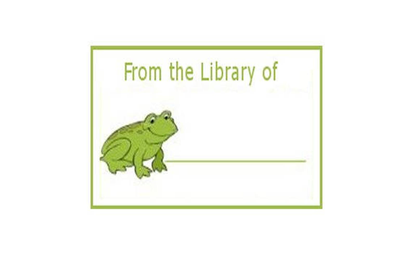 Frog Printable Book Label Digital Download Animal Bookplate Book Baby ...