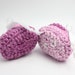 Crochet Plum Booties - 3 to 6 Months Baby Booties - Ribbon Ombre ...