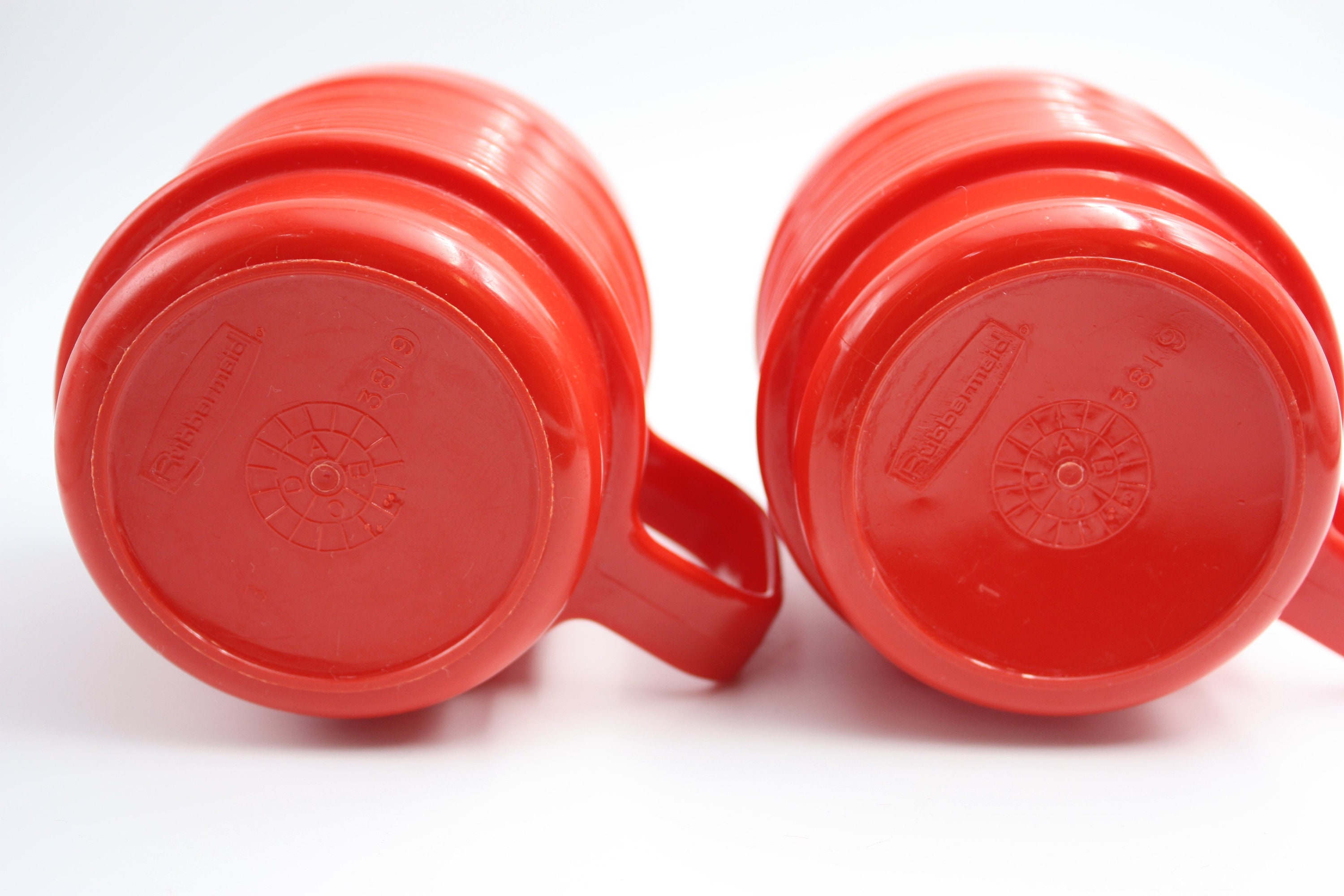 Vintage Red Mugs - Stackable Rubbermaid - Red Melamine Cups - Etsy