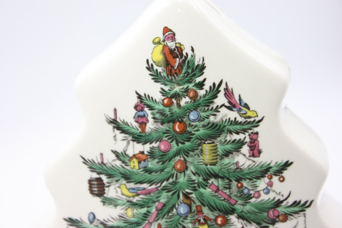 Spode Christmas Tree Money Bank - Vintage Holiday Tree Bank - Ceramic ...